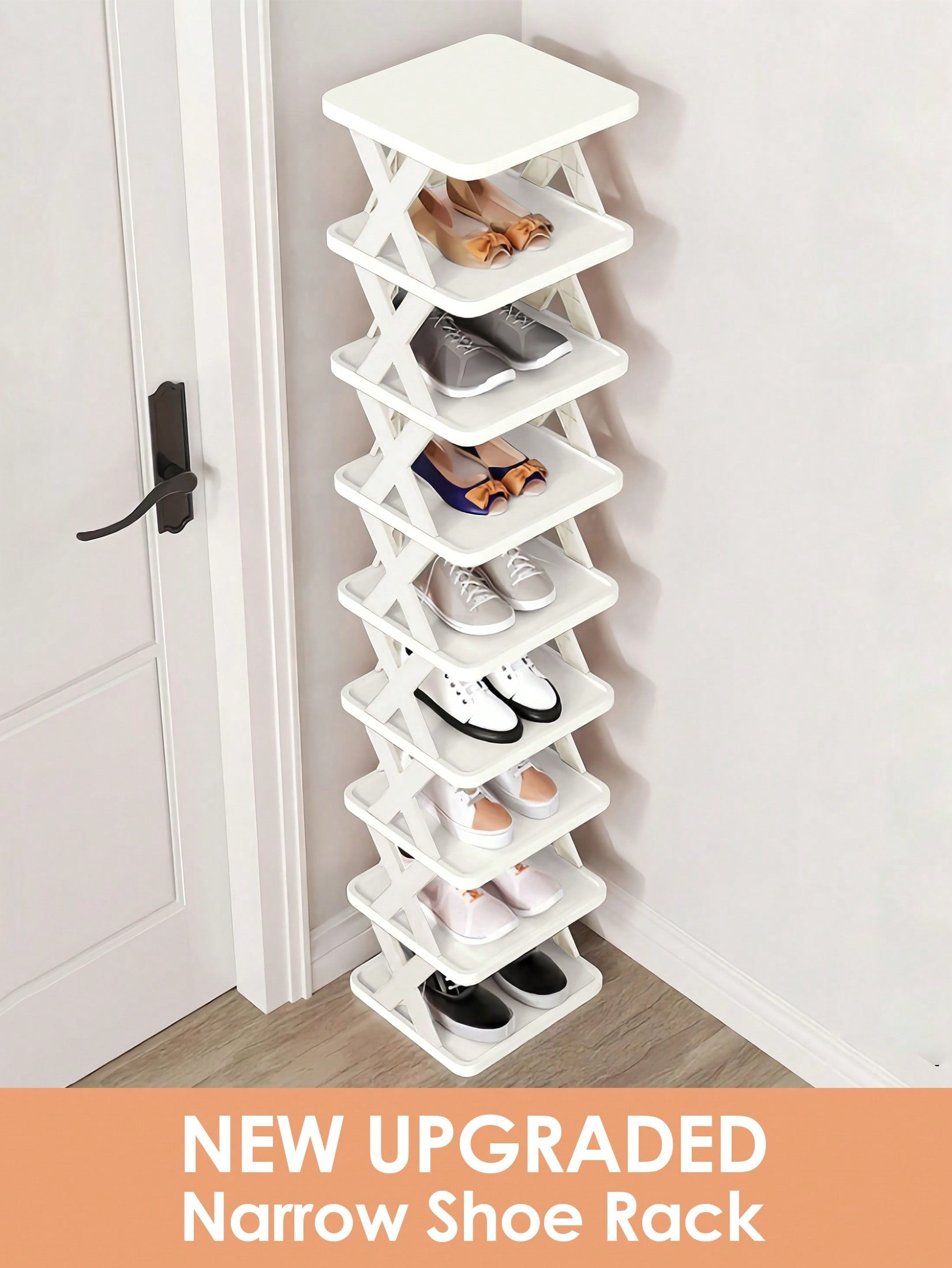 9/6 Tier Narrow Shoe Rack, New Upgraded Shoe Shelf Small Vertical Shoe ...