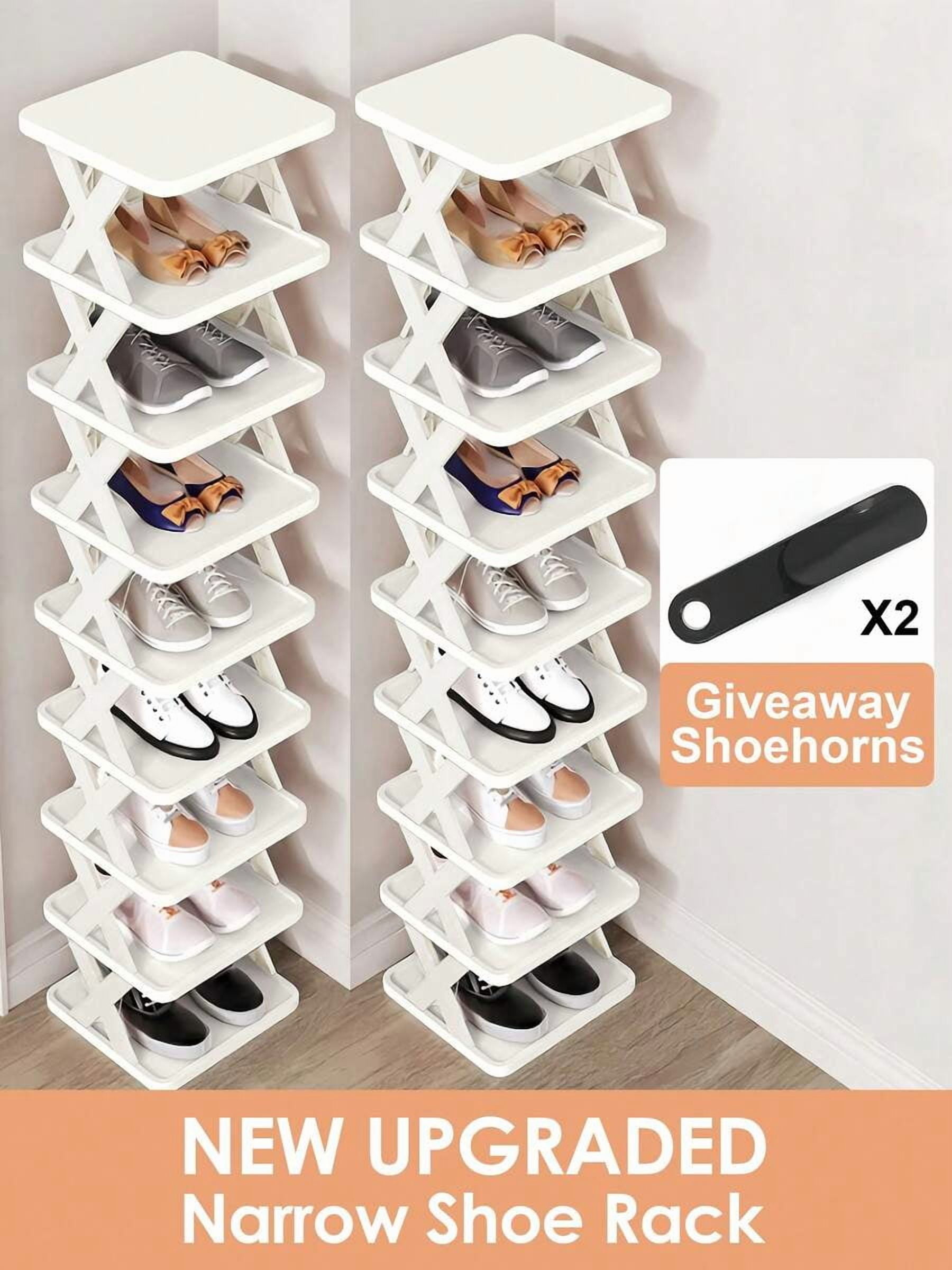 9/6 Tier Narrow Shoe Rack, Space Saving Vertical Shoe Organizer For ...