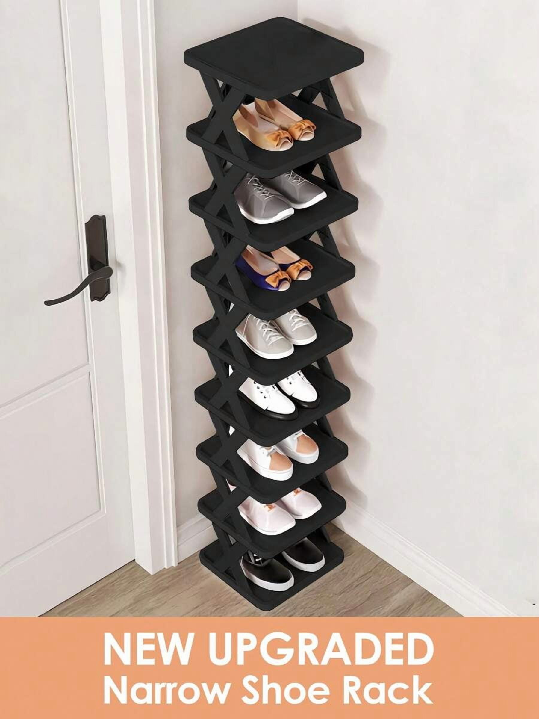 9/6 Tier Vertical Shoe Stand Space Saving Narrow Shoe Rack, Small Shoe ...