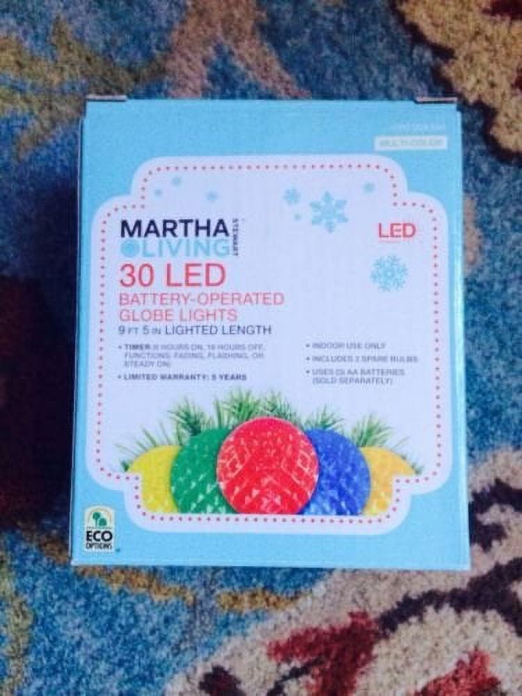 9.6 ft. 30-Light LED Multi-color Battery Operated Globe Light Set ...
