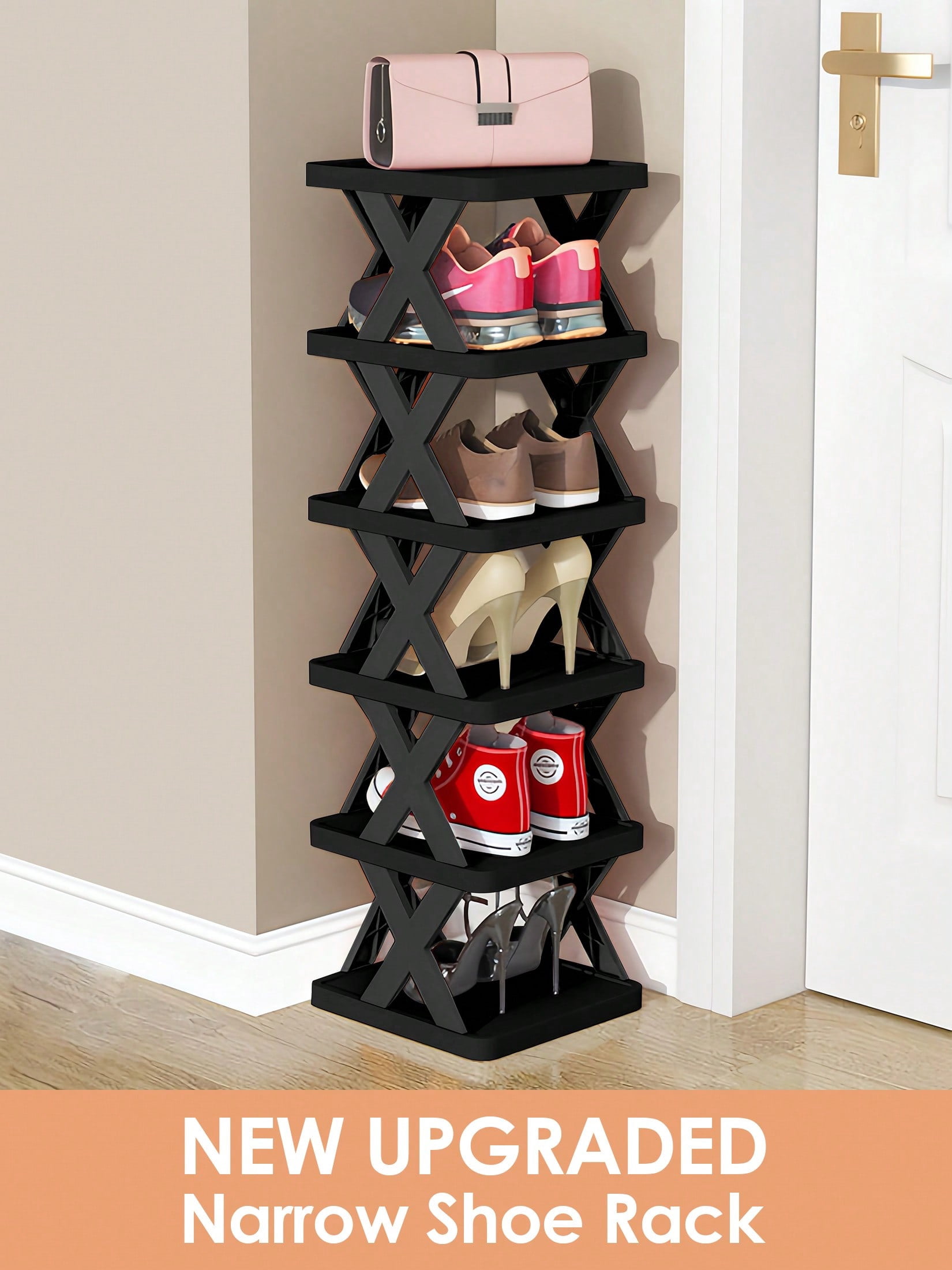 9/6-story narrow shoe rack, newly upgraded small vertical shoe rack ...