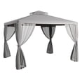 9.6' x 11.6' Patio Gazebo Outdoor Canopy Shelter with 2-Tier Roof and ...