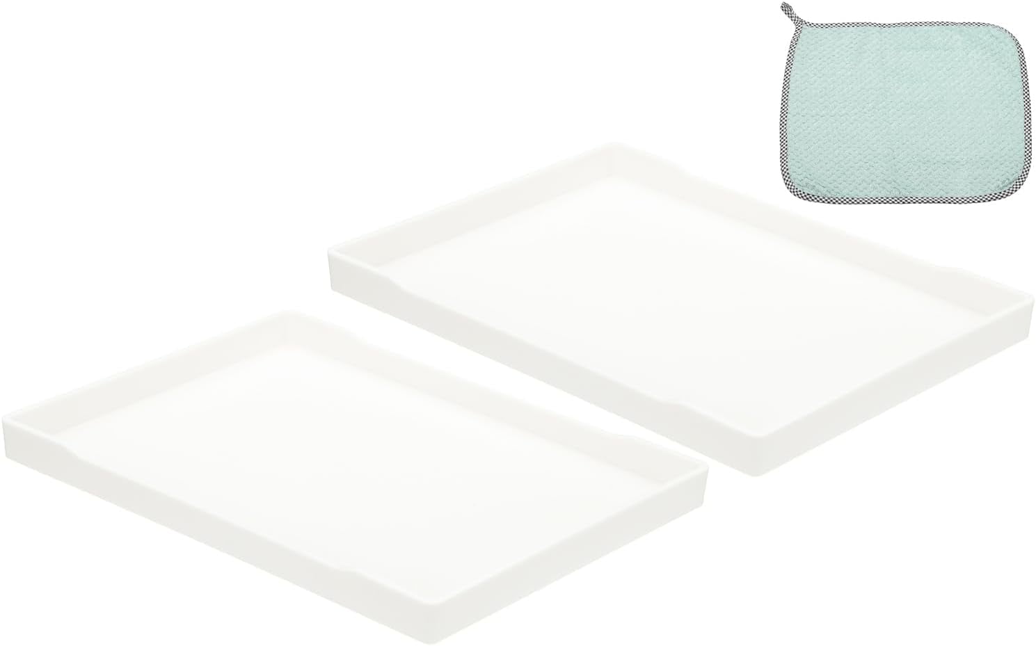 9.6 x 7.1 Inch Plastic Serving Tray, 2 count Fast Tray with Cleaning ...