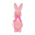 9.64Inch Easter Glitter Foam Bunny Figurine with Ribbon Bow, Table ...
