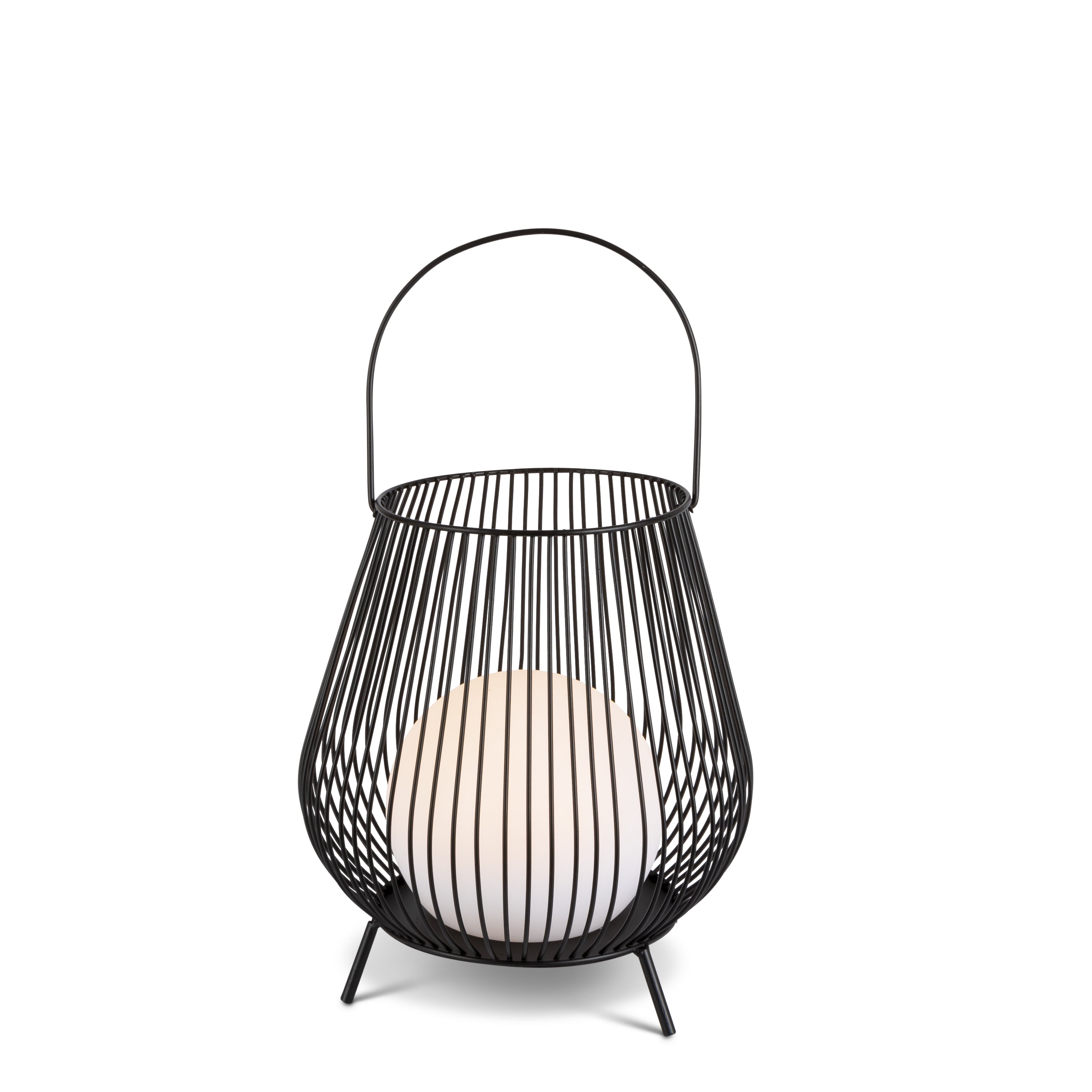 9.65 in H Metal Wire Lantern with Solar Ball and Handle - Walmart.com