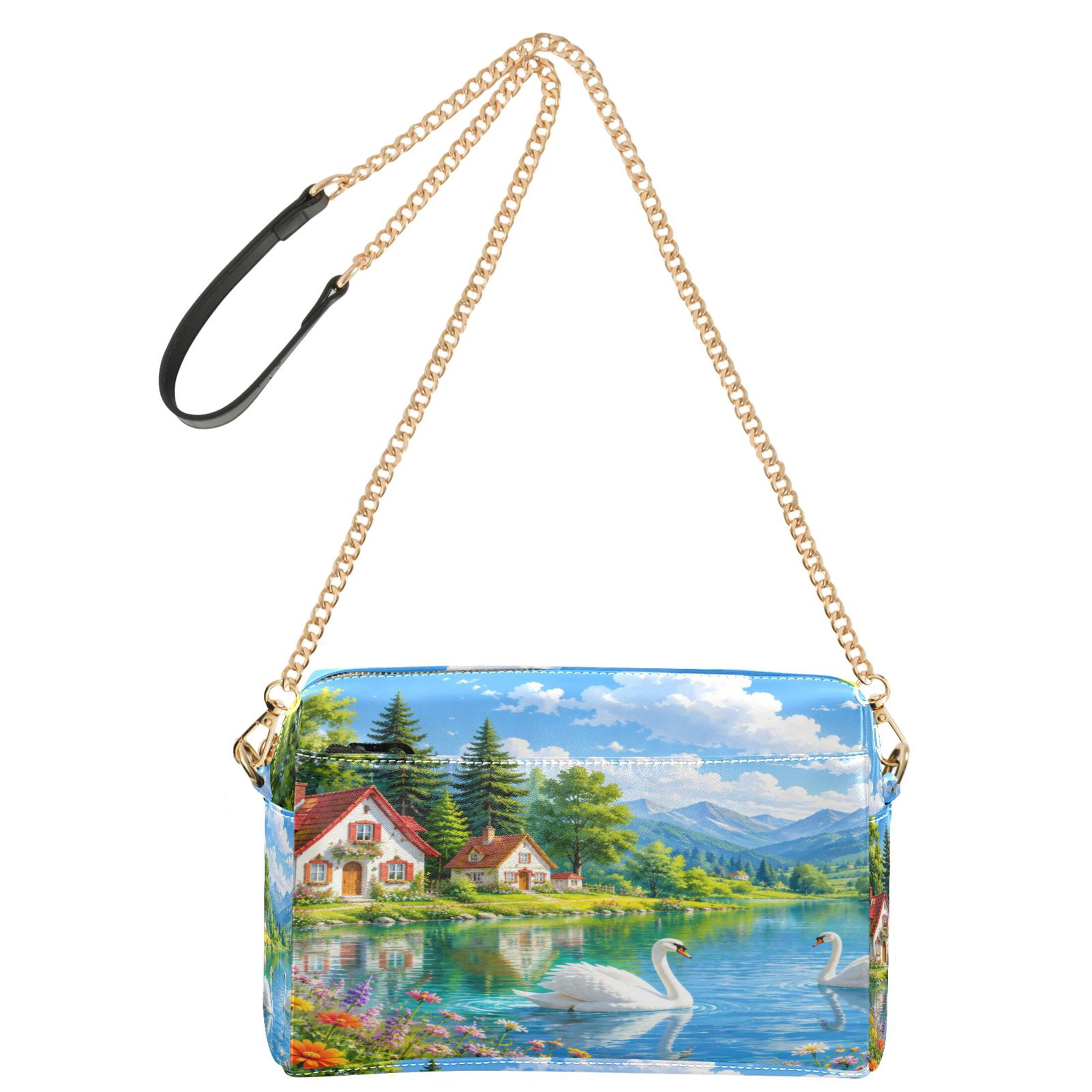 9.65"x3.35"x6.3"PU Leather Women Crossbody Purse, Waterproof Casual ...