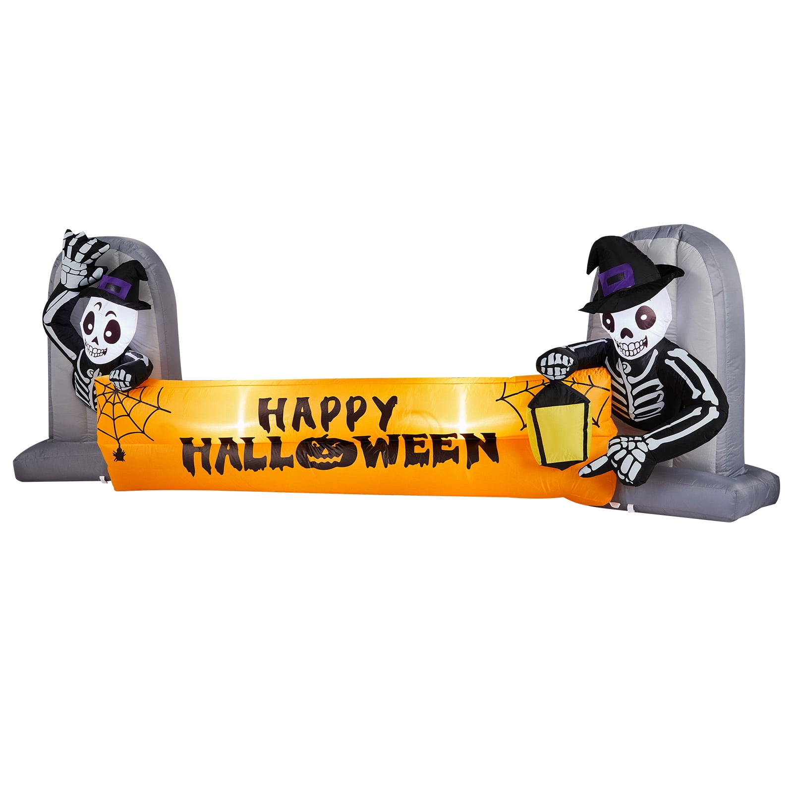9.6FT Large Halloween Inflatable Decorations Skeleton Tombstone Banner ...