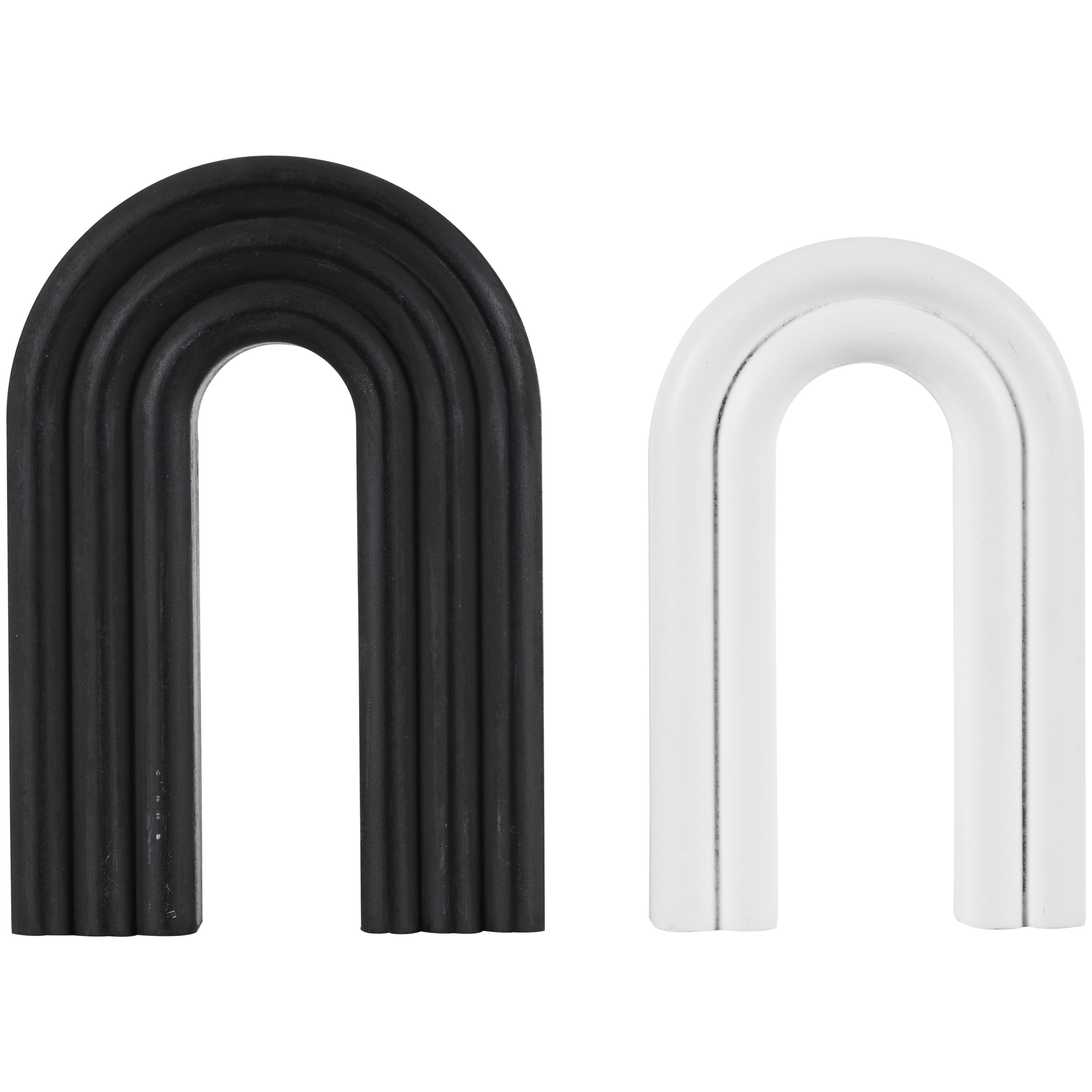 9", 7"H Black Wooden Layered Arch Geometric Sculpture, by CosmoLiving ...