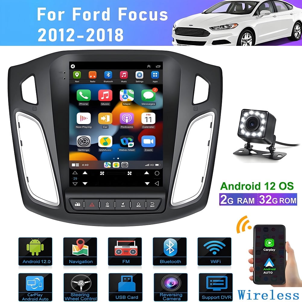 9.7 inch Android 13 Car Stereo for Ford Focus 2012-2018 with Wireless ...