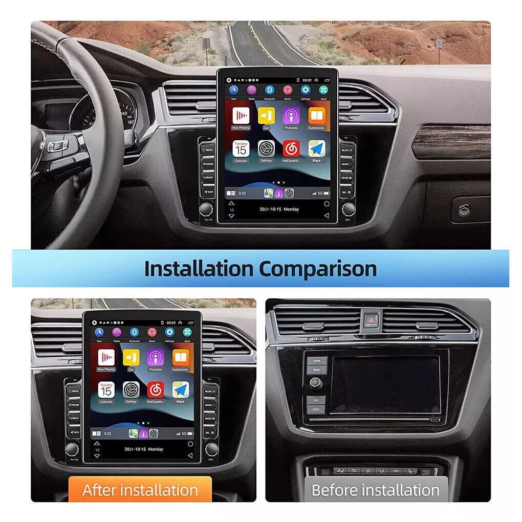9.7-inch Android 14 2DIN Car Stereo with GPS, 4LED Auto Backup Camera ...