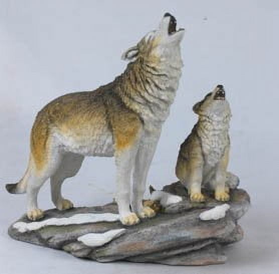 9.75 Inch Animal Figures Howling Mother Wolf wCub Collectible Display ...