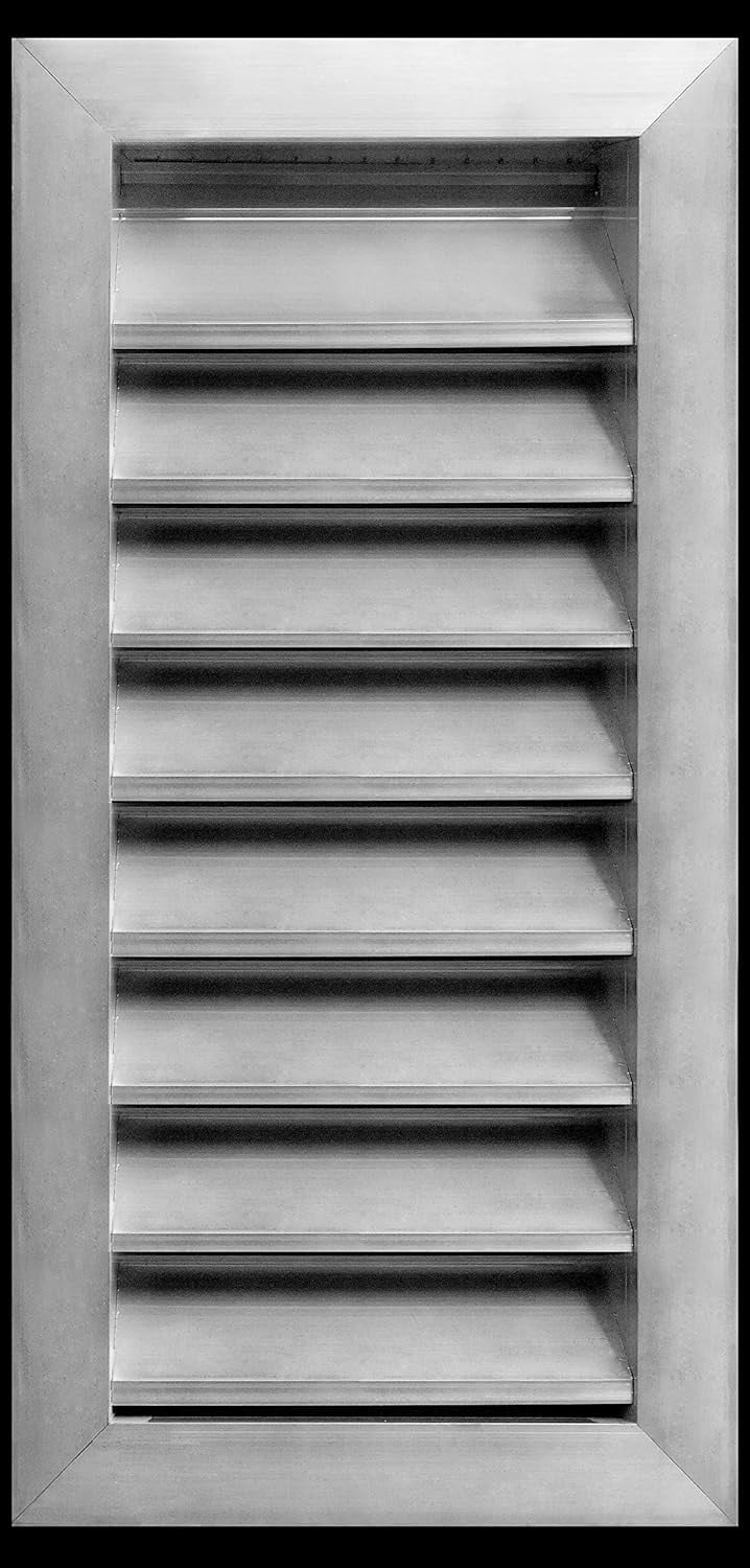 9.75"W X 19.75"H Aluminum Exterior Gable Louver Vent for Walls ...