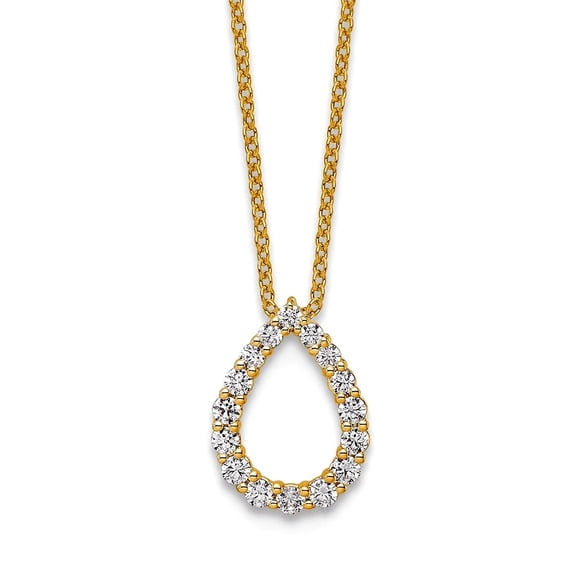9.75mm 14k Solid Yellow Gold 1/3ct Lab Created Diamond Def 18 Inch ...