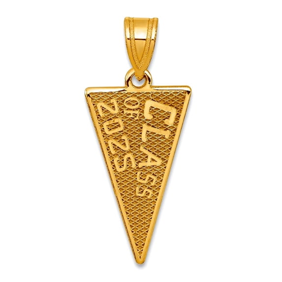 9.75mm 14k Solid Yellow Gold Class Of 2025 Rally Flag Graduation Charm ...