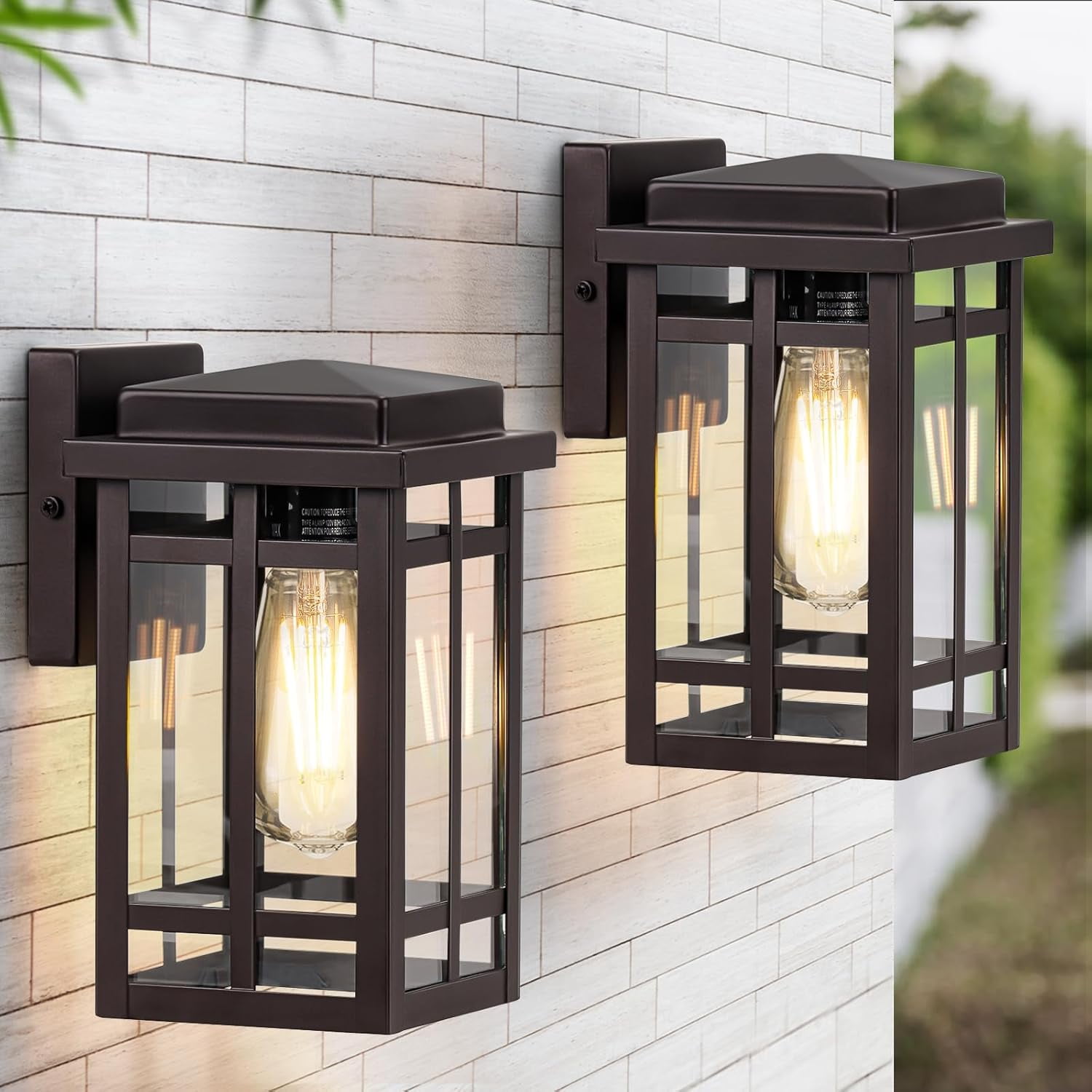 9.76'' Outdoor Wall Light Fixtures 2 Packs, Porch Lights Lanterns ...