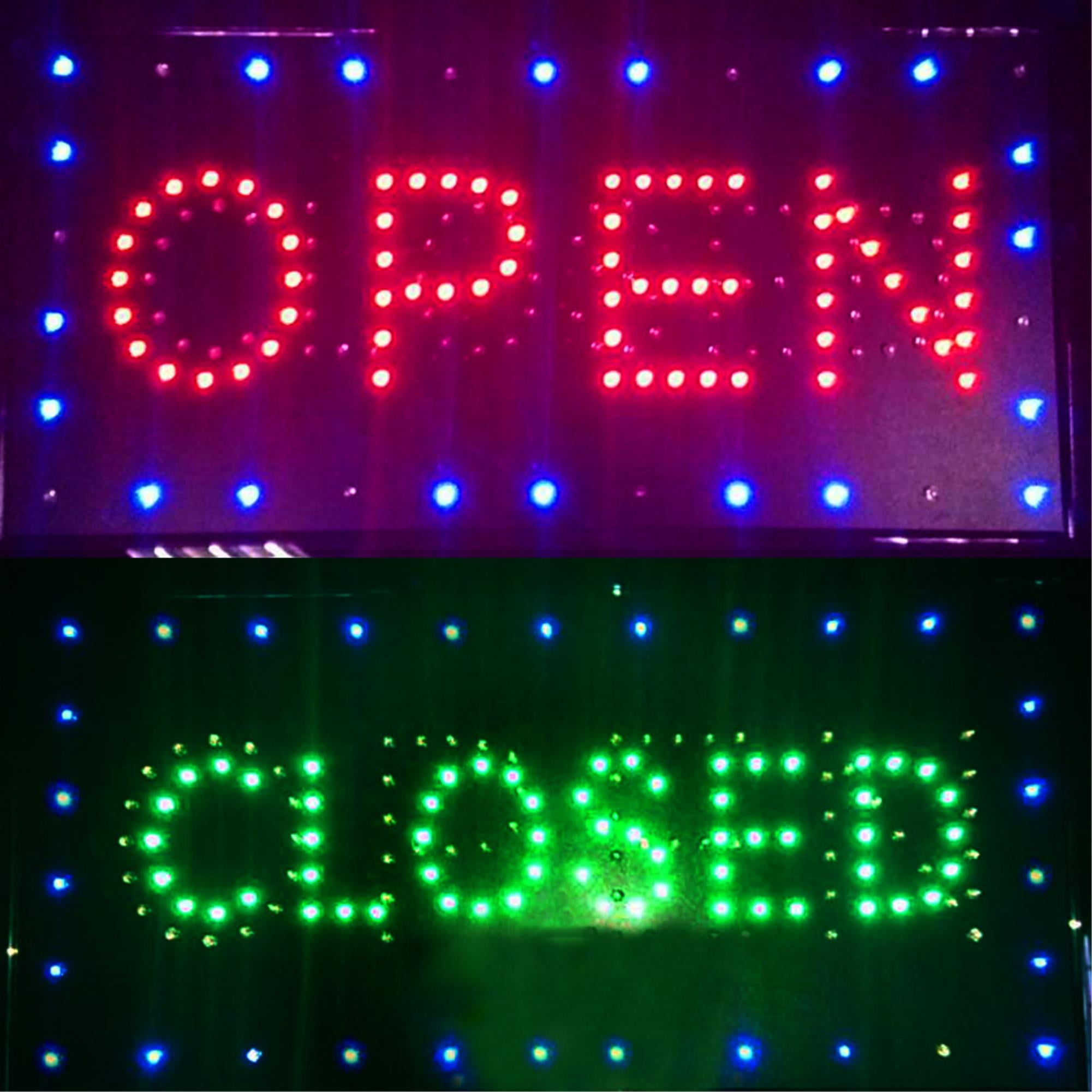9.8*20.47 Display Neon Sign: Bright LED 2-in-1 Store Business Open ...
