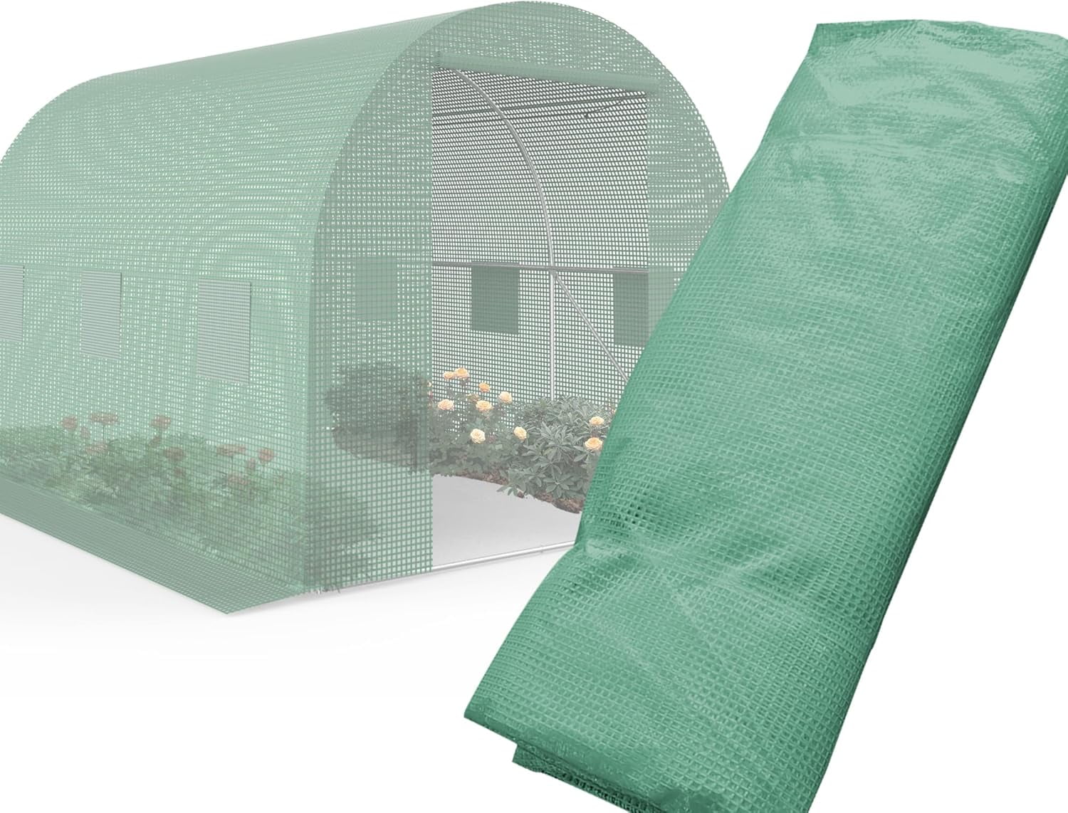 9.8*6.5*6.5FT Heavy Duty Greenhouse Replacement Plastic Cover for ...
