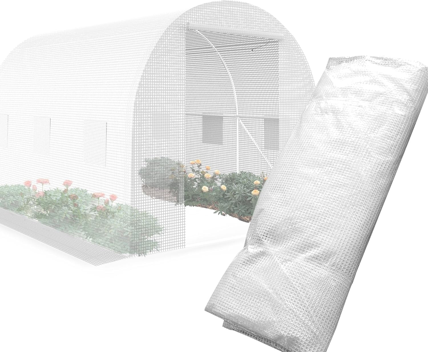 9.8*6.5*6.5FT Heavy Duty Greenhouse Replacement Plastic Cover for Outdoors, Clear Green Tarp ...