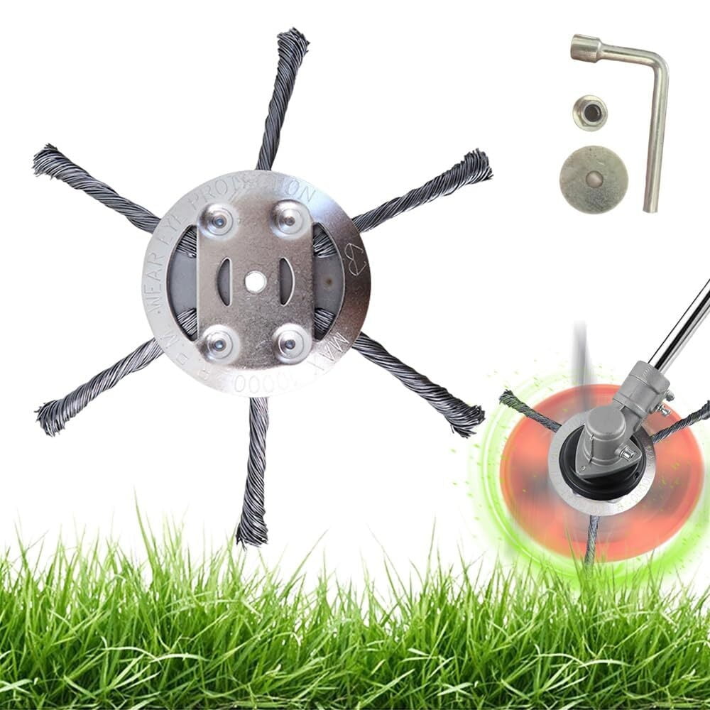 9/8/7/6 Inches Steel Wire Grass Trimmer Head, 6 Blade Metal Weed Eater ...