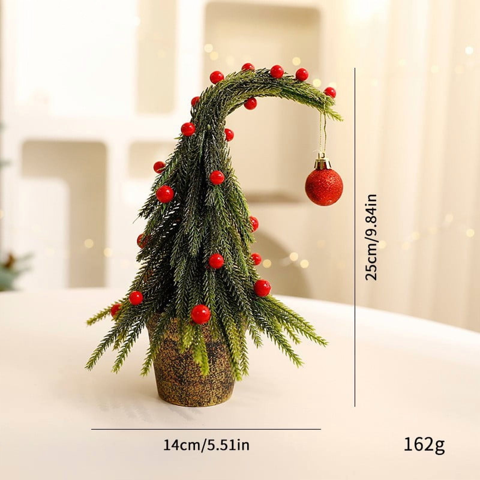 9.8" Crooked Neck Christmas Tree Figurine, DIY Handmade Fun Christmas ...