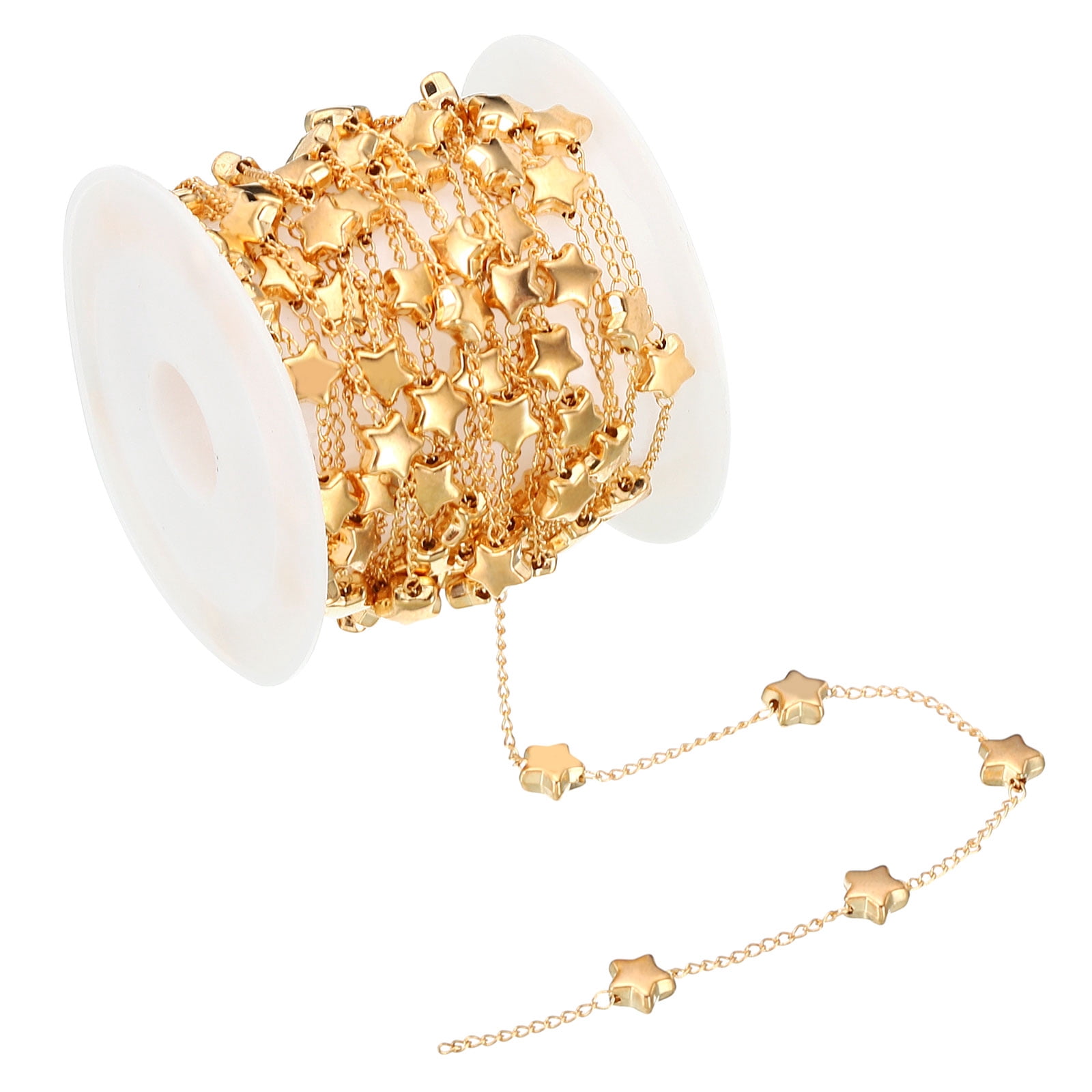 9.8 Feet Star Beading Chain with Spool, Beaded Chain Link for Jewelry ...