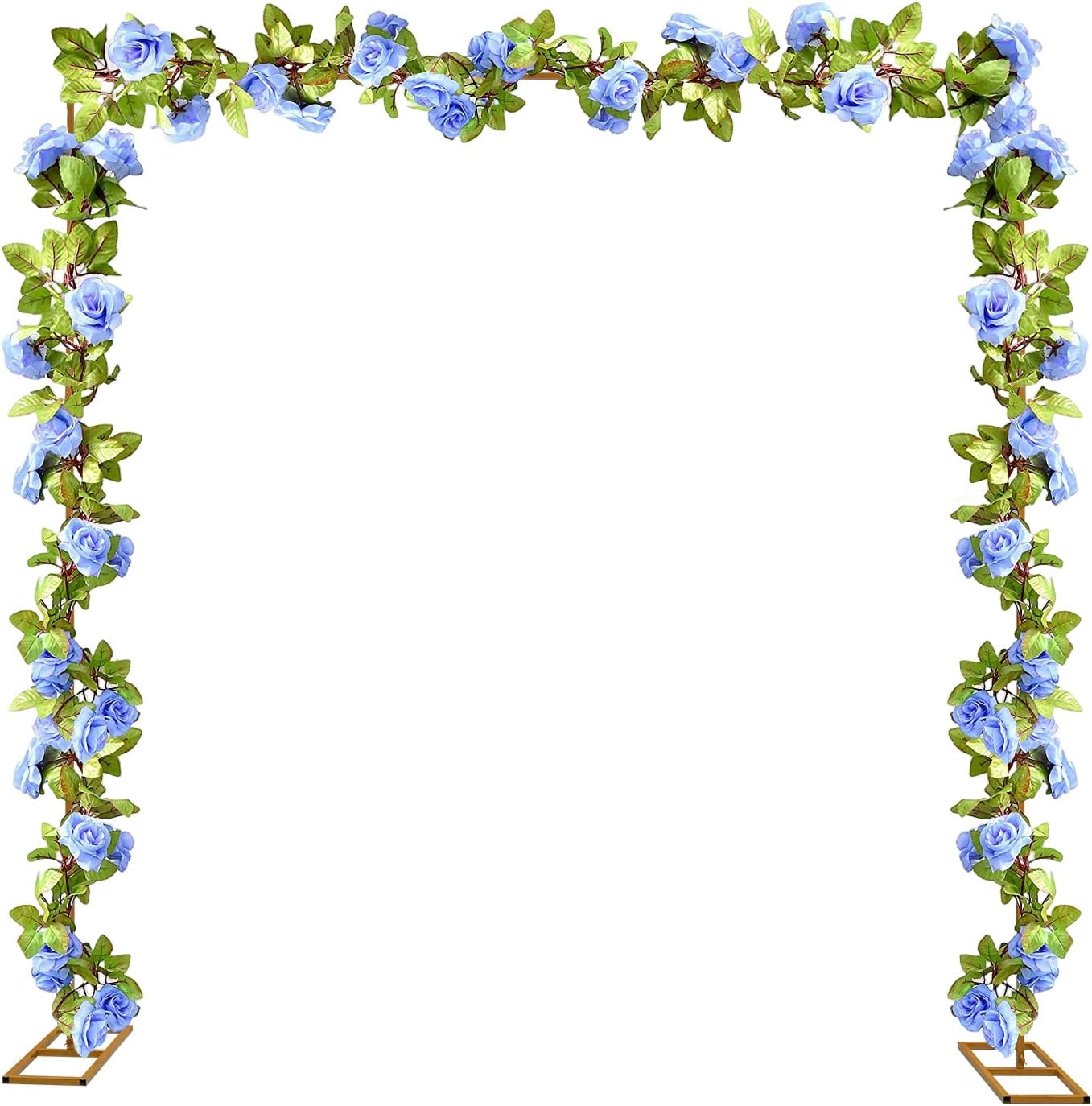 9.8 Ft Wedding Arch Stand with Bases, Gold Metal Square Backdrop Stand ...