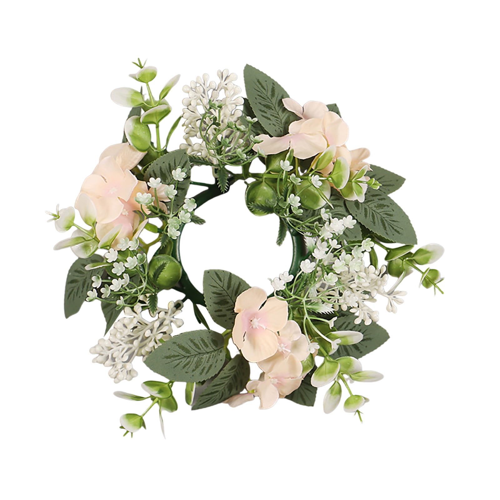 9.8 Inch Artificial Hydrangea Candle Rings, Eucalyptus Wreaths, Boho ...
