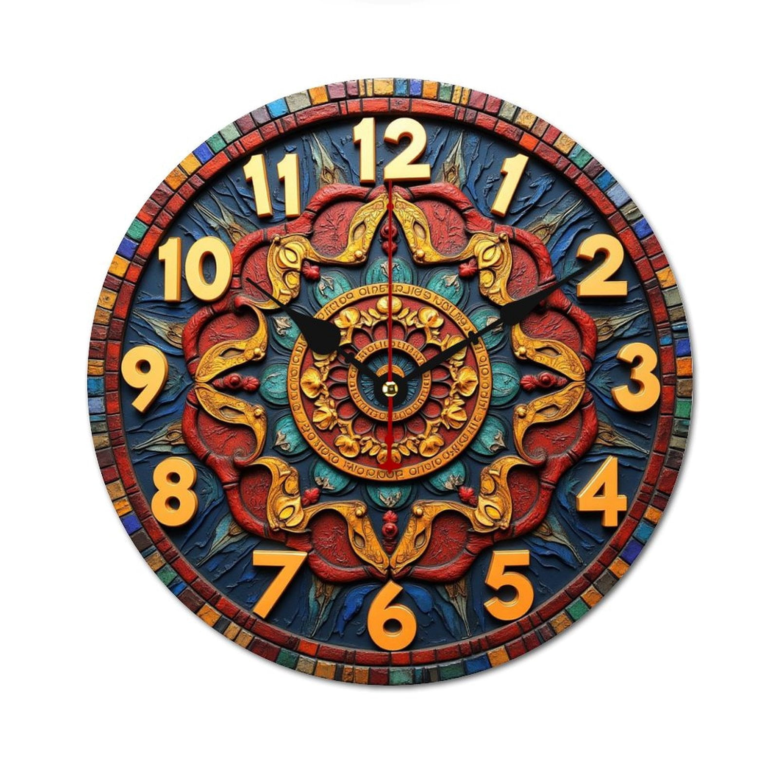 9.8 Inch Round Wooden Wall Clock - Silent Sweep Frameless Retro ...