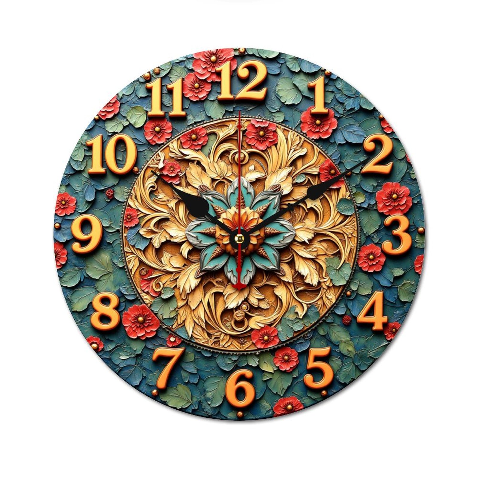 9.8 Inch Round Wooden Wall Clock - Silent Sweep Frameless Retro ...