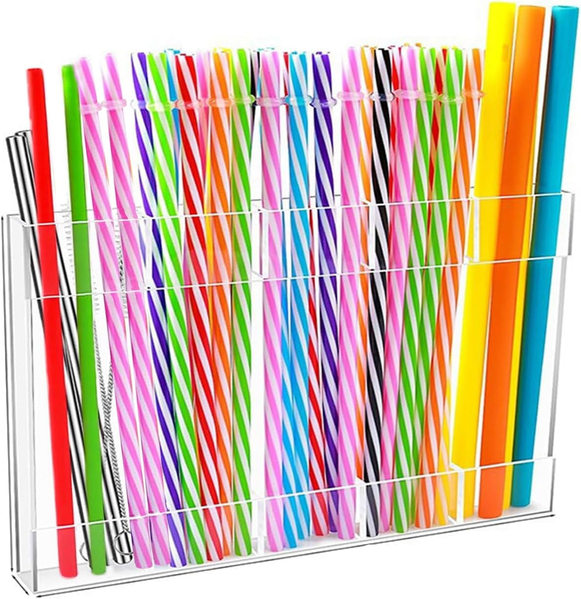 9.8”Large Acrylic Straw Holder for Cabinet Door - Reusable Tumbler ...