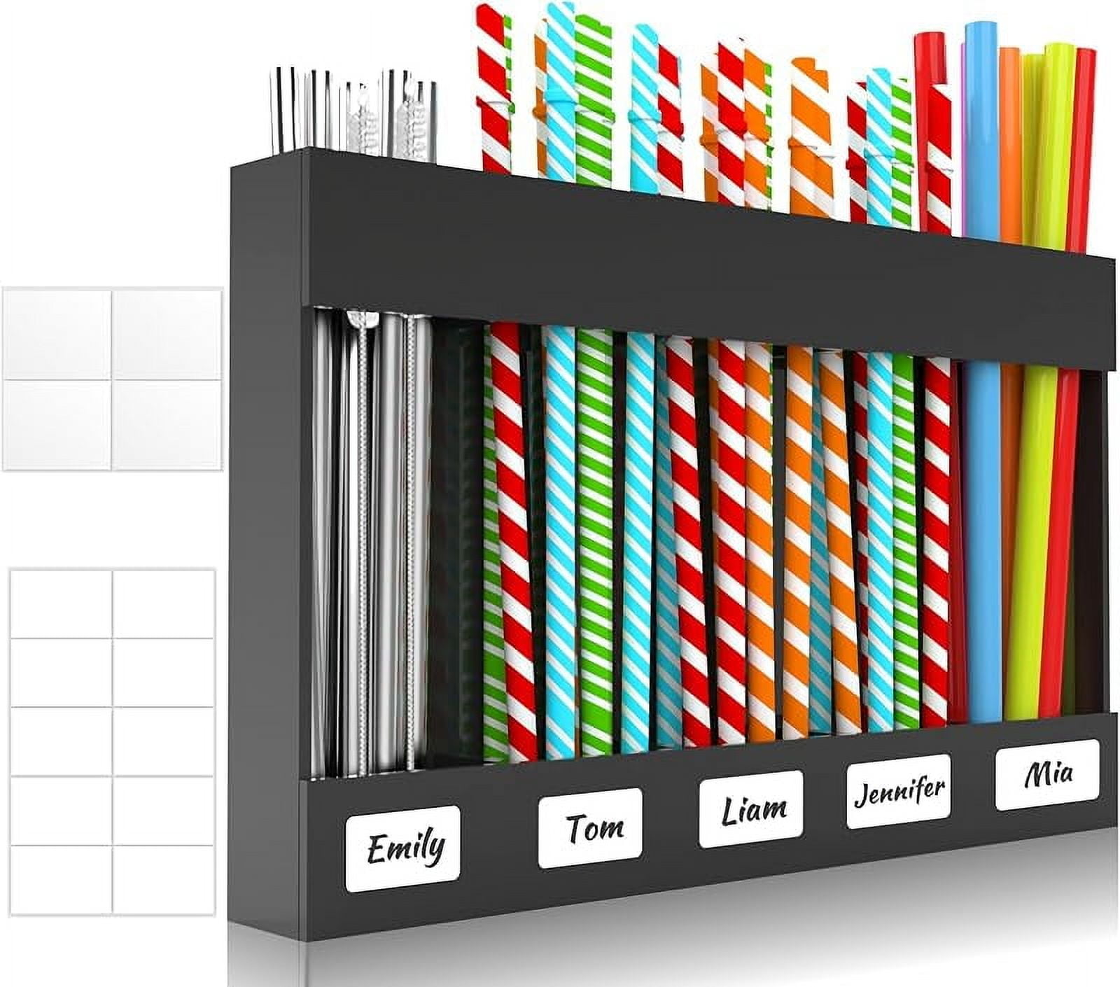 9.8” Large Acrylic Straw Holder for Cabinet with Double Sided Adhesive ...