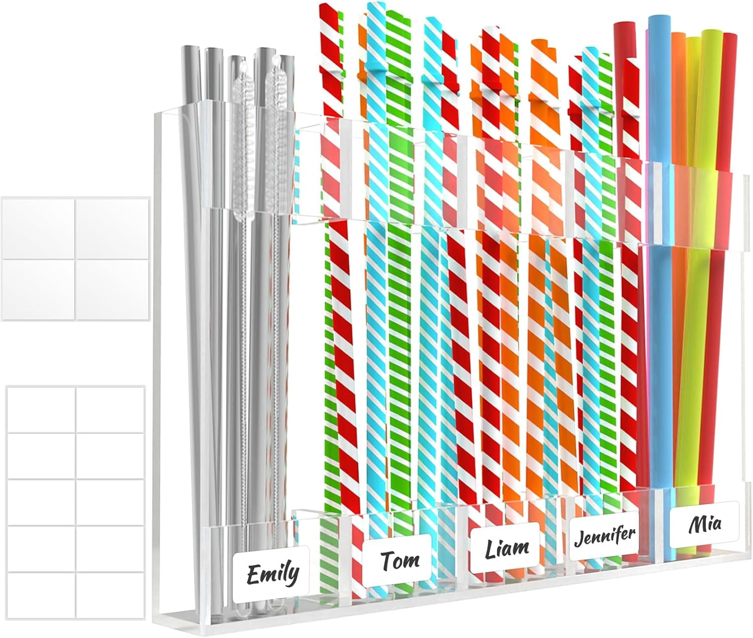9.8” Large Acrylic Straw Holder for Cabinet with Double Sided Adhesive ...