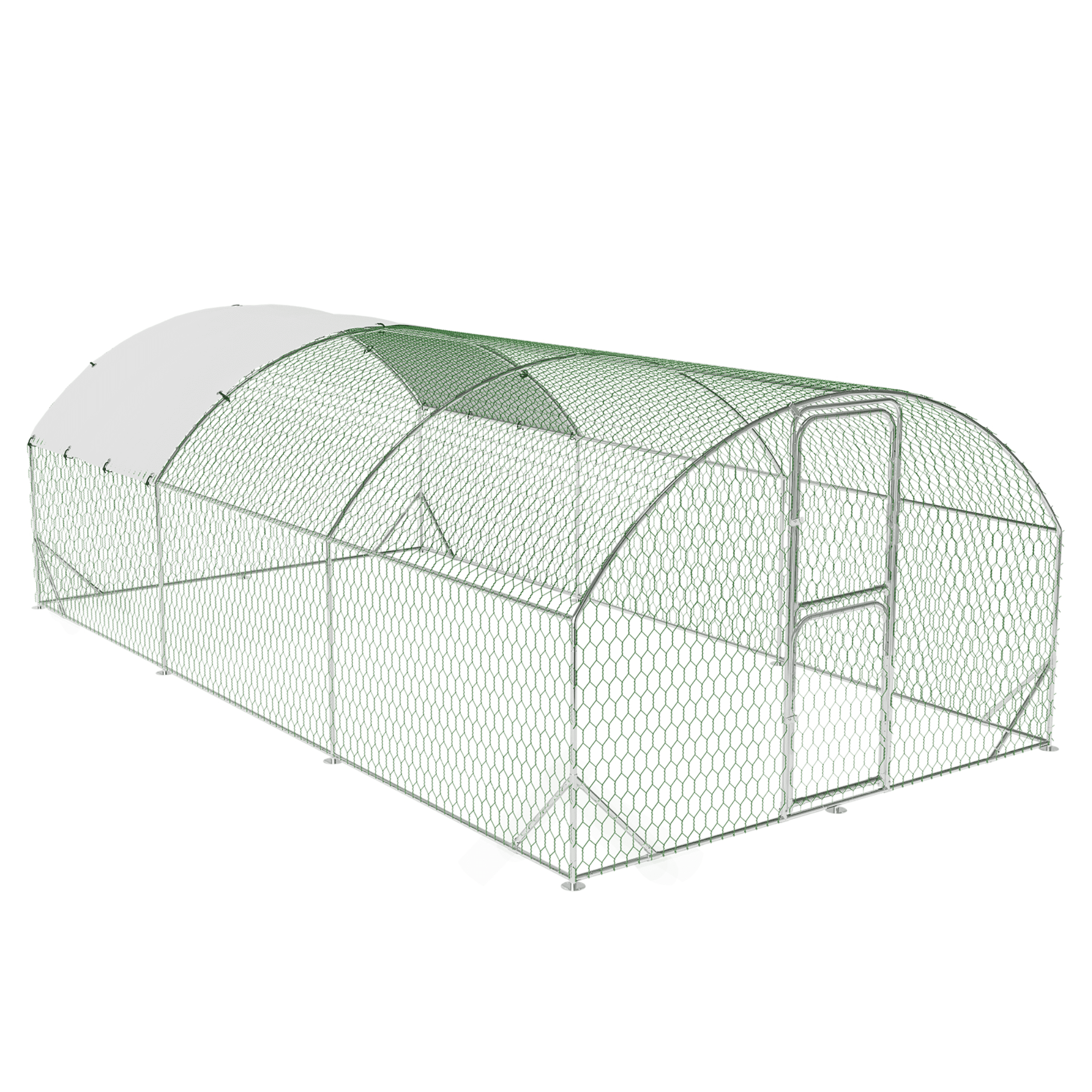 9.8'Lx19.7'Wx6.6'h Large Metal Walkin Chicken Coop, Heavy Duty Outdoor ...