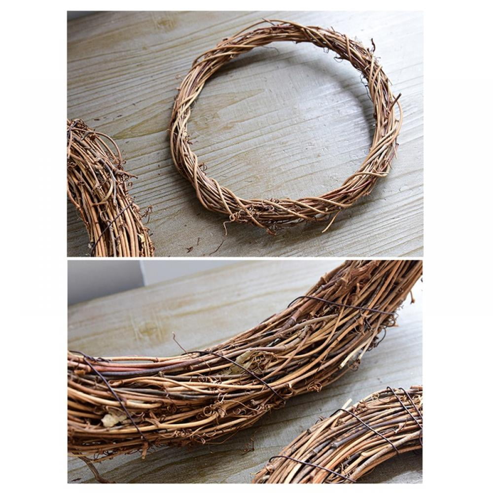 9.8" Natural Dried Rattan Wreath Grapevine Vine DIY Craft Front Door ...
