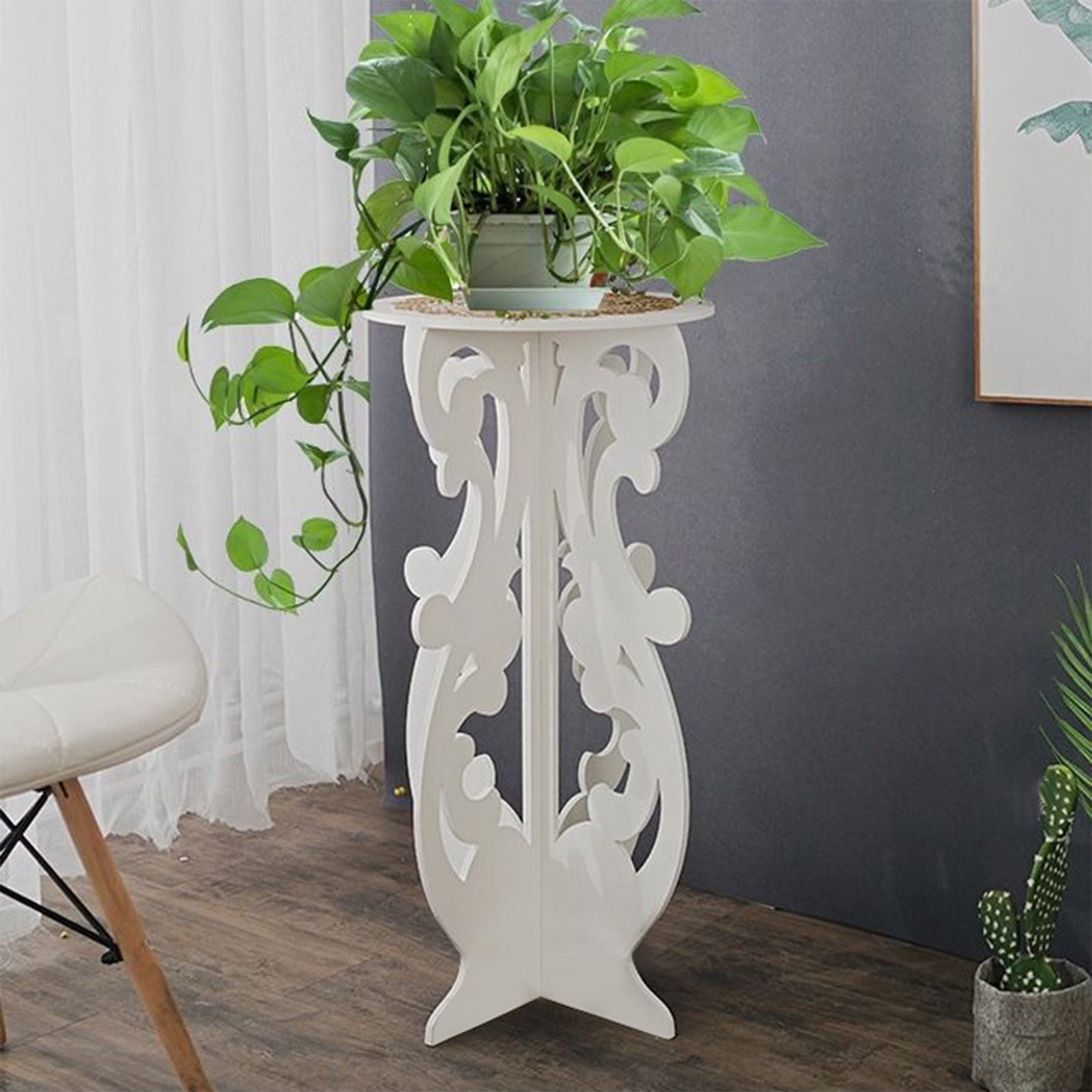 9.8" Round PVC End Table - Modern Small Space Side Table for Living ...