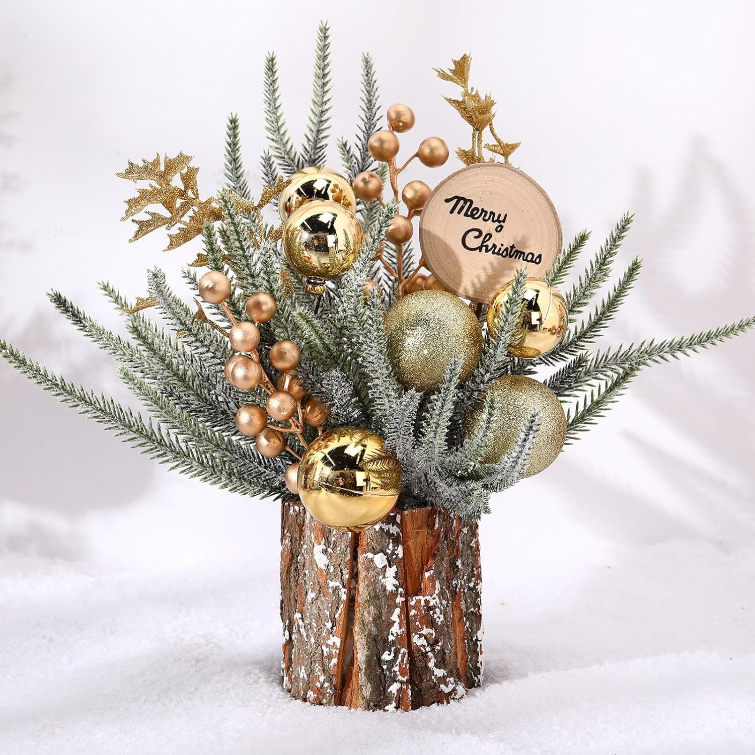 9.8'' Small Christmas Tree Centerpiece Artificial Mini Tabletop ...