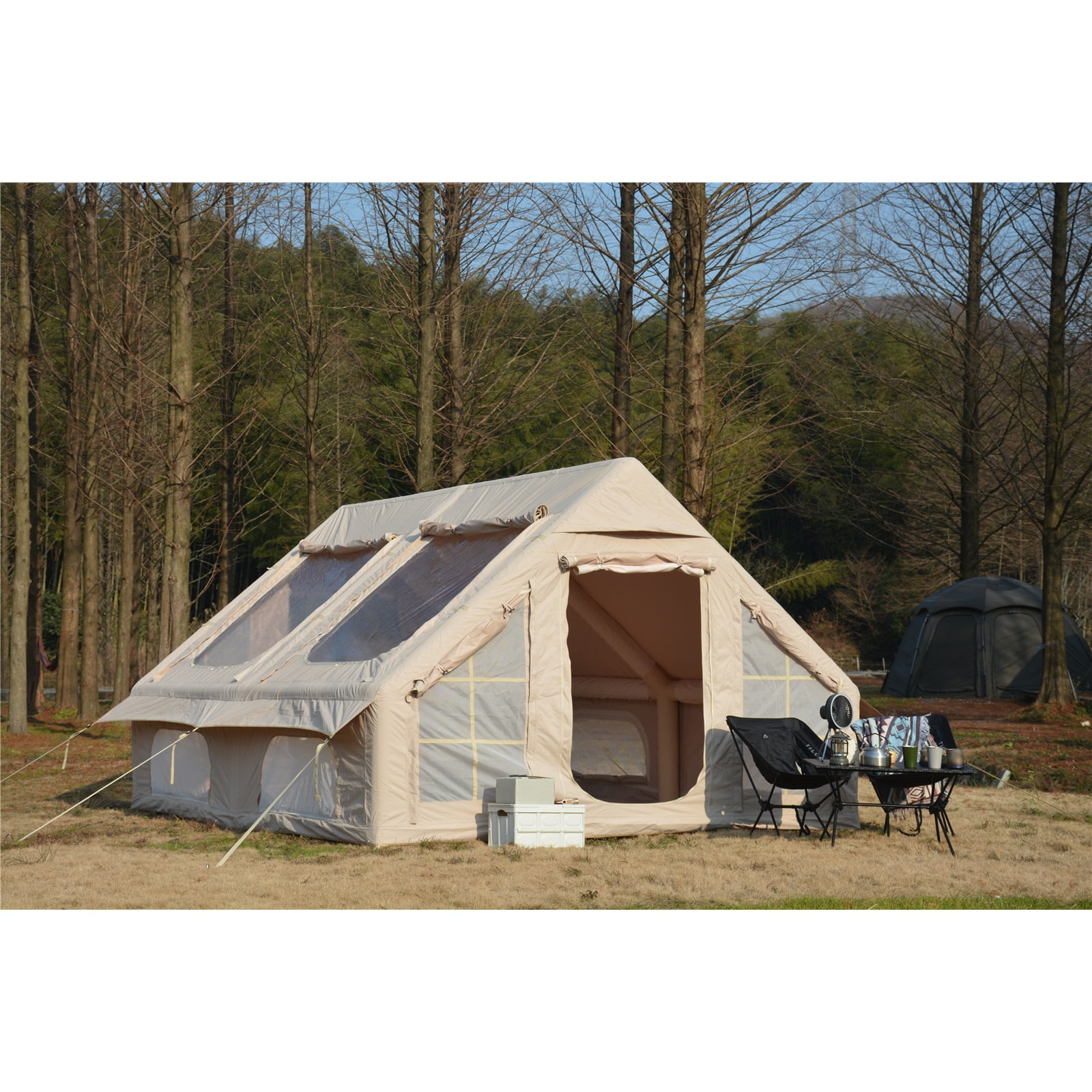 9.8 X13ft Inflatable Camping Tents With Hand Pump, Air Glamping Tents ...