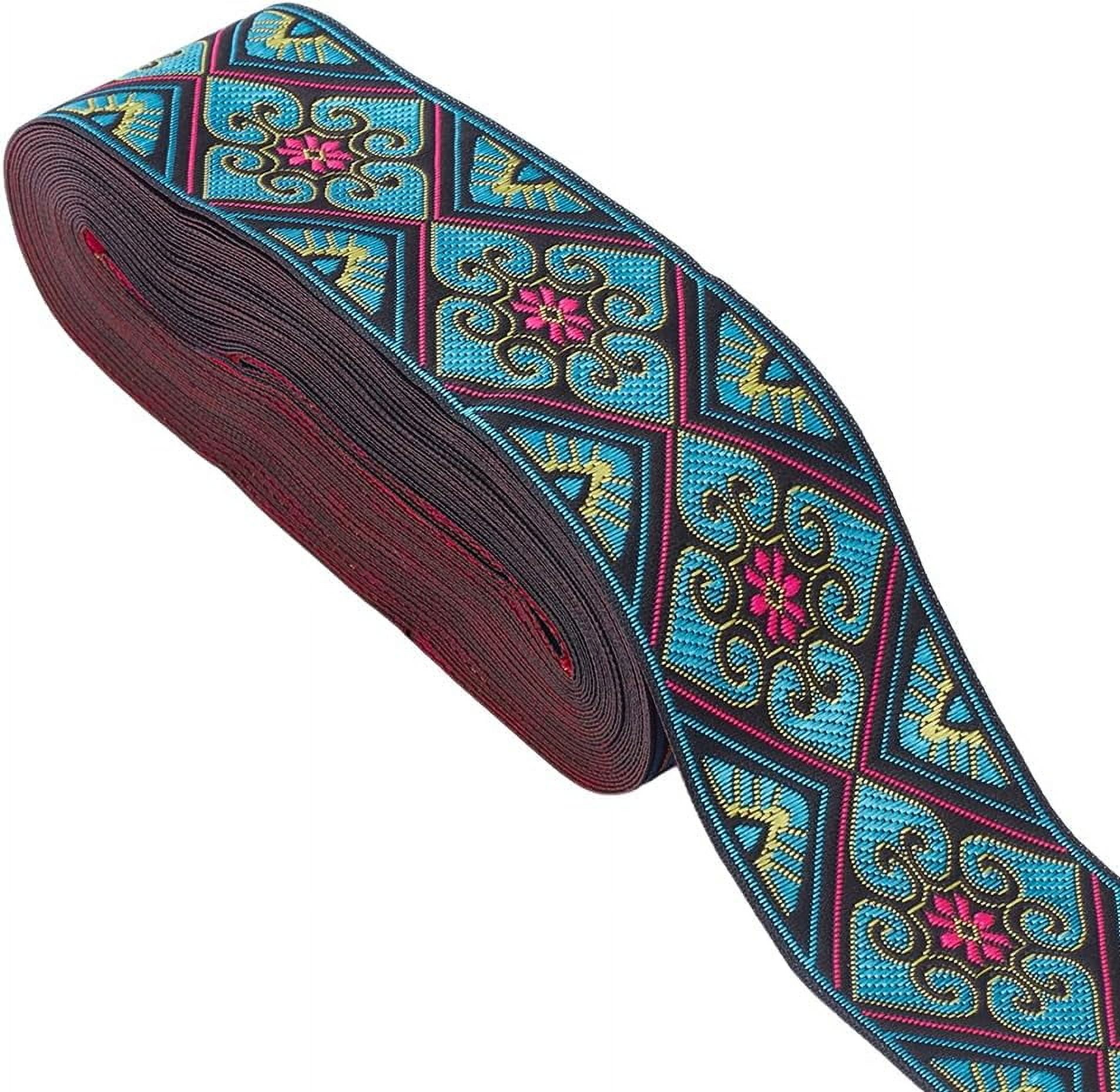 9.8 Yards Boho Jacquard Ribbon Trim 2 Vintage Embroidered Webbing Ribbon Classic Floral Sewing ...