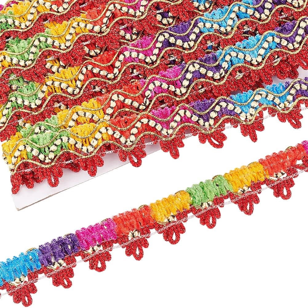 9.8 Yards Gimp Braid Trim 1 inch Wide Shiny Lace Trim with Triangle ...