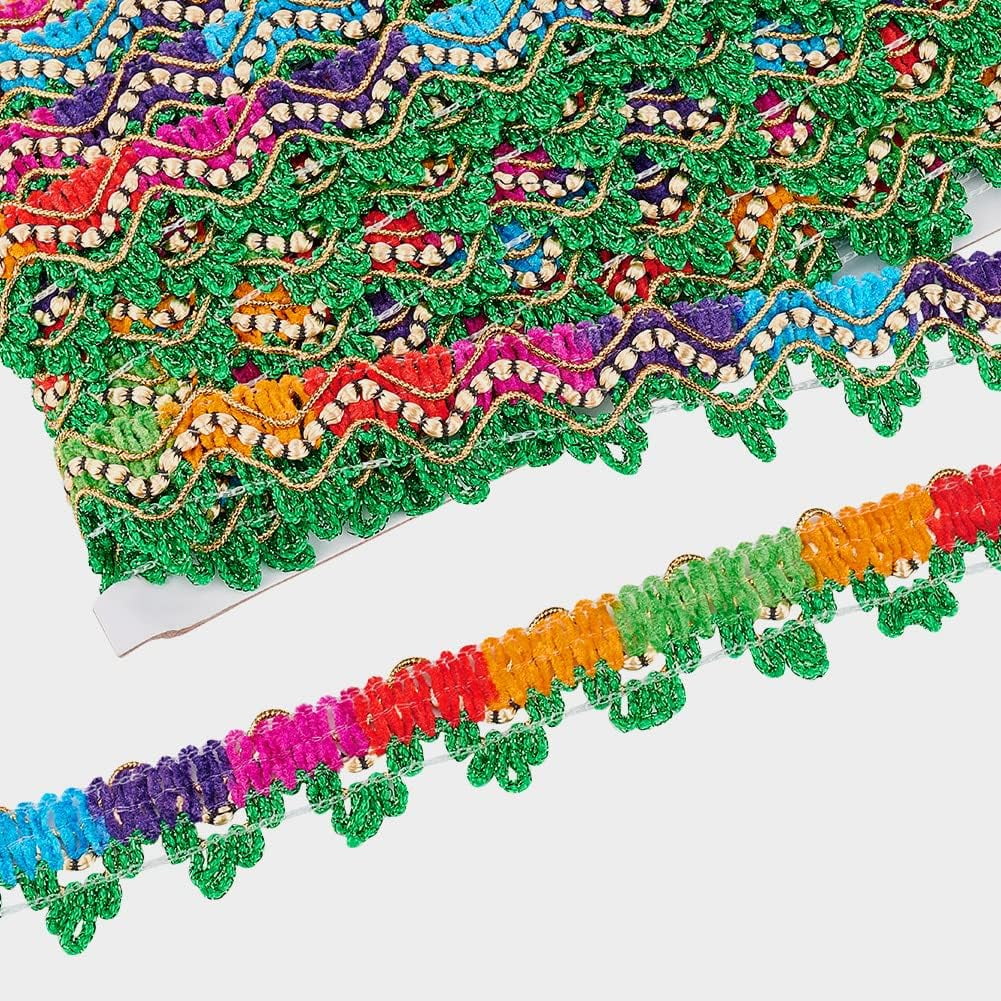 9.8 Yards Gimp Braid Trim 1 inch Wide Shiny Lace Trim with Triangle ...