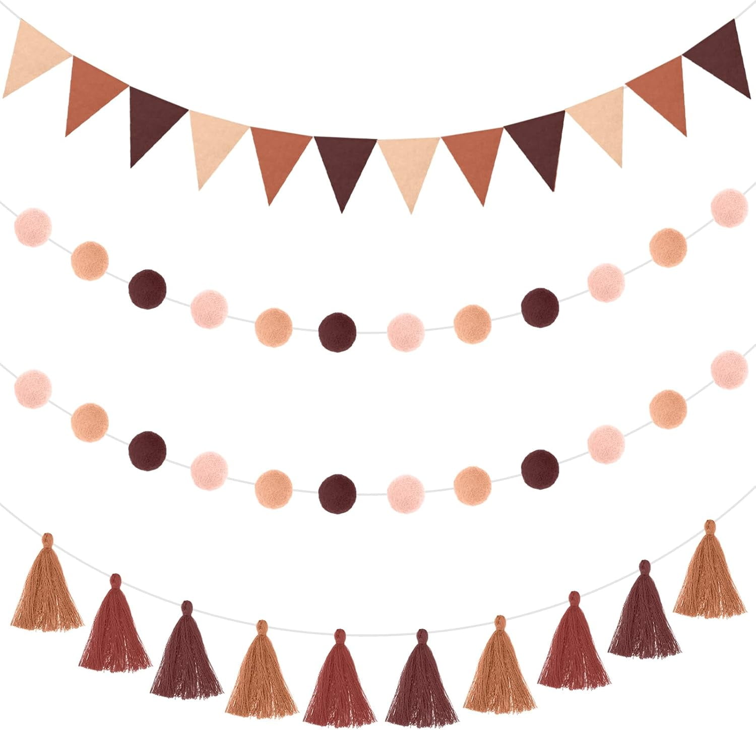 9.8 ft Pom Pom Garland Felt Rainbow Garland 2026 Graduation Party ...