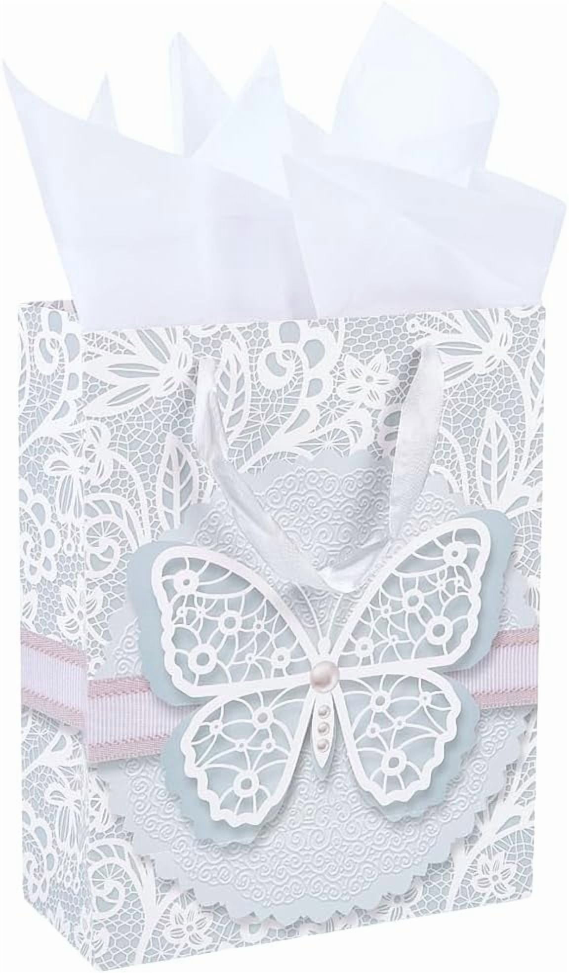 9.8 x 12.6 Inch Butterflies Gift Bags Birthday Bags with Tissue Handle ...