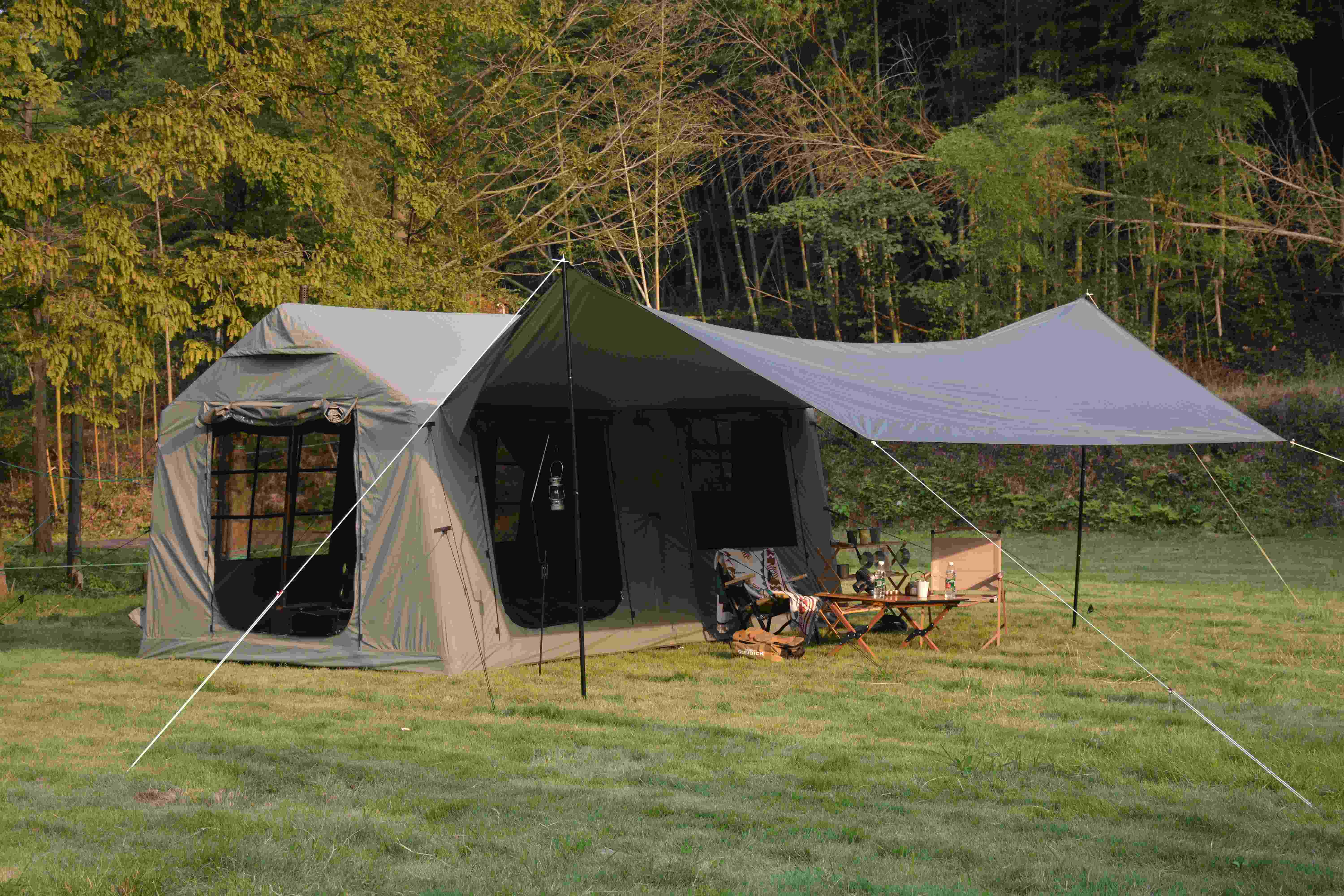 9.8 x13ft with canopy, Inflatable Camping Tents with Hand Pump, Air ...