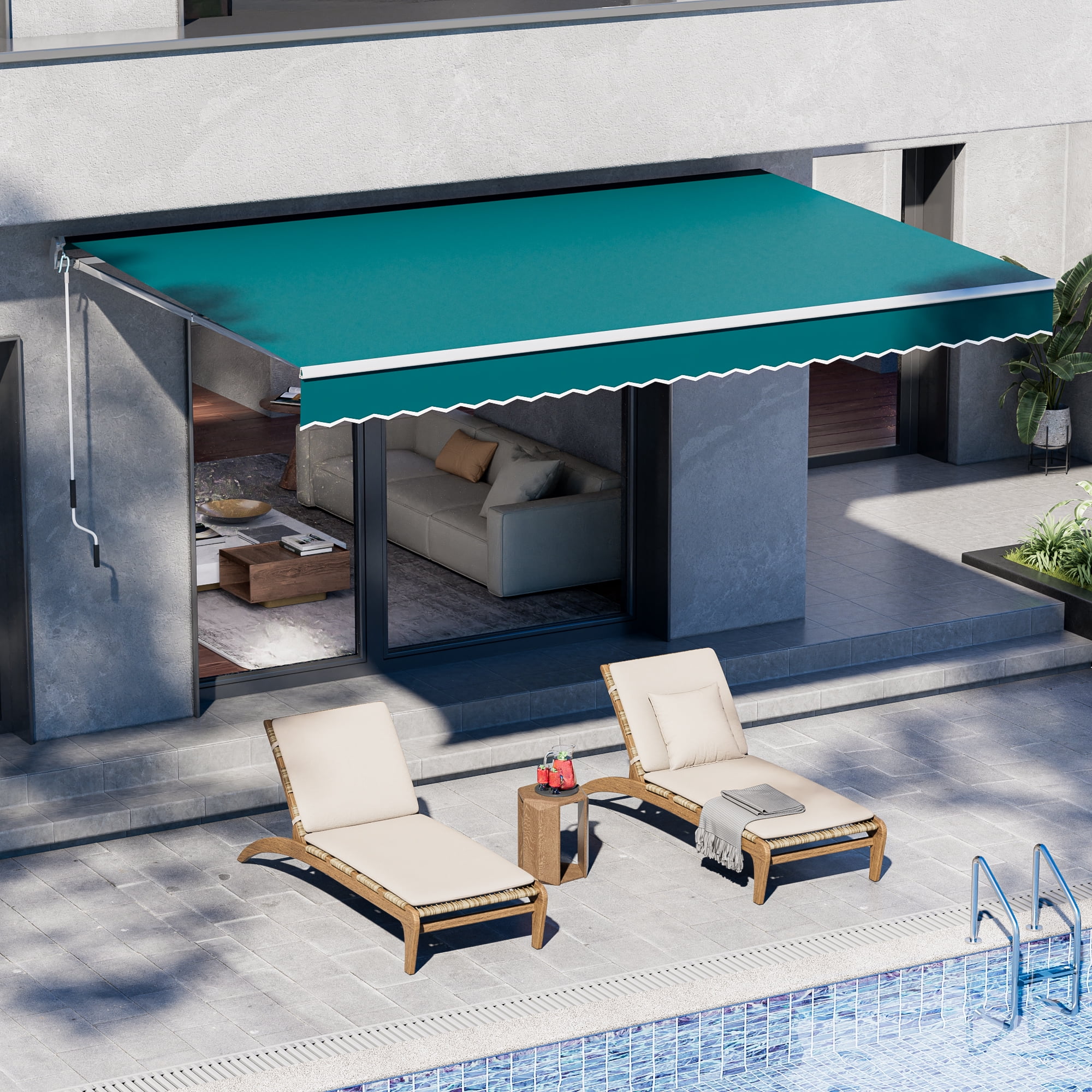 9.8'x8.2' Patio Awning Retractable - Walmart.com