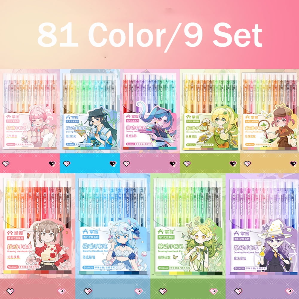 9/81 Colors Assorted Color Gel Pens, Smooth Writing Pens, Retractable ...