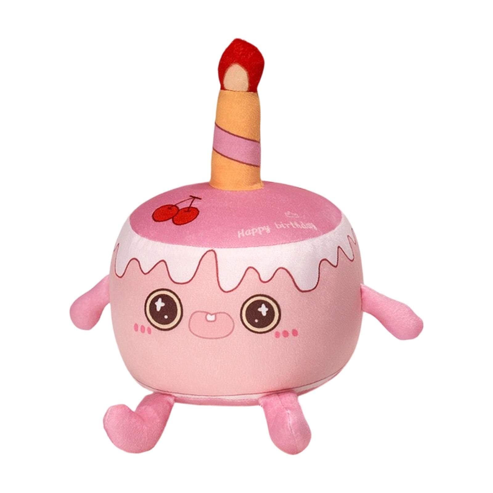 9.84" Birthday Cake Plush Pillows – Soft Kawaii Stuffed Animal Toy for ...