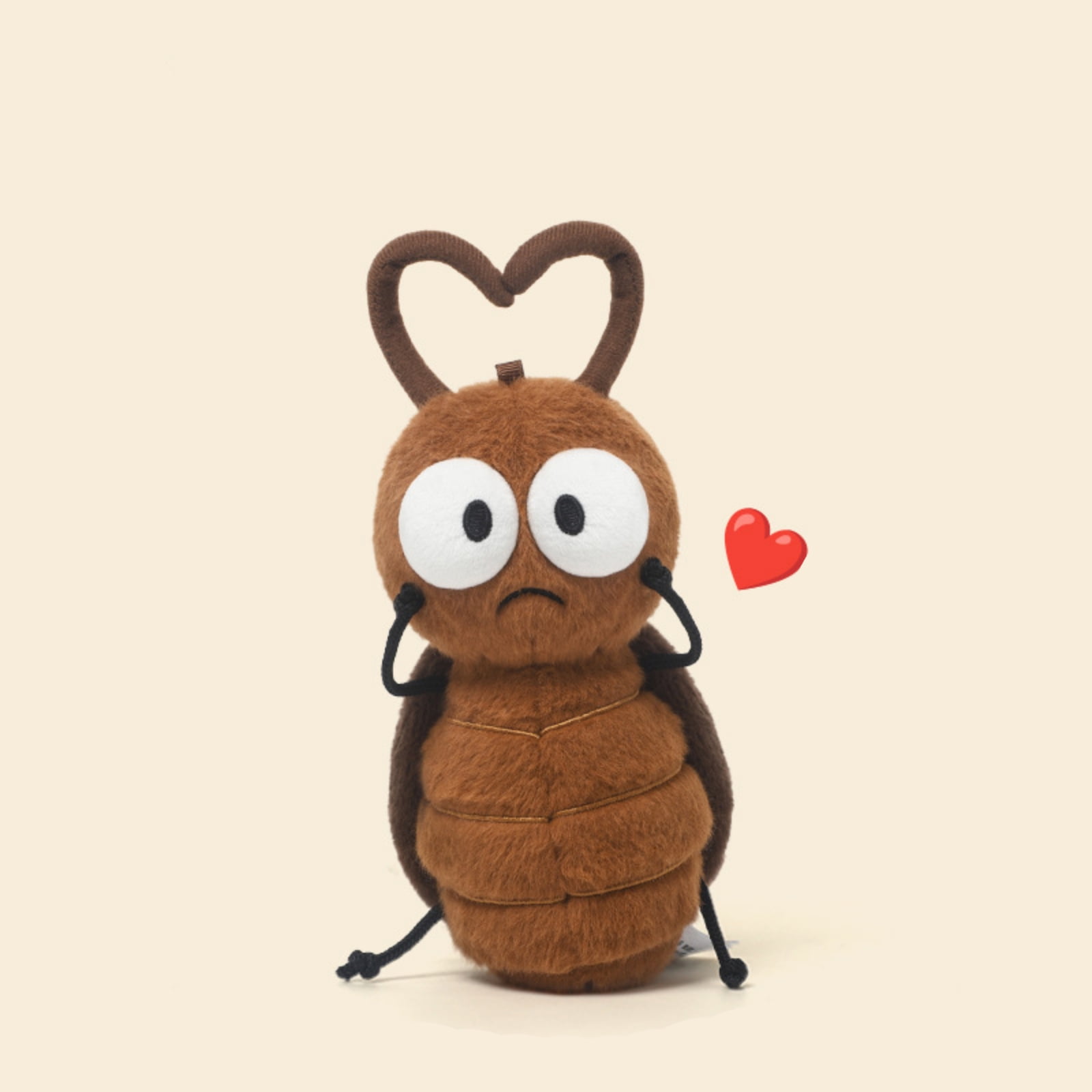 9.84" Dazed Big Cockroach Plush Toy, Cute Goofy Stuffed Insect Doll ...