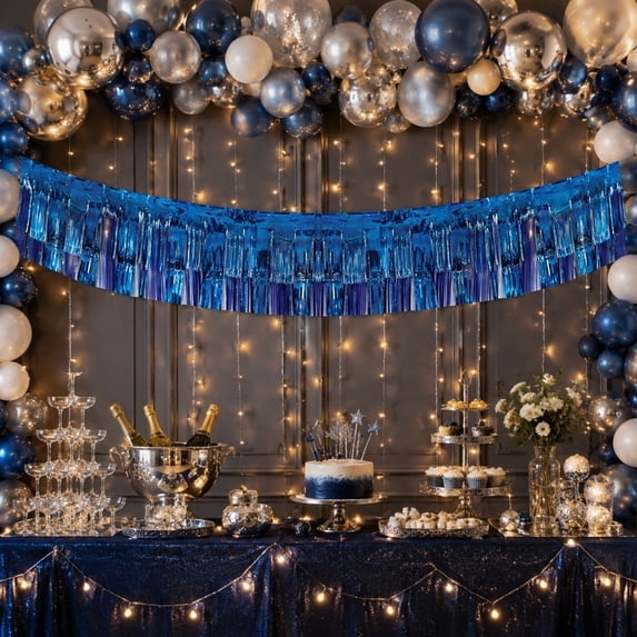 9.84 Feet Metallic Foil Fringe Garland-Tinsel Streamers for Weddings ...
