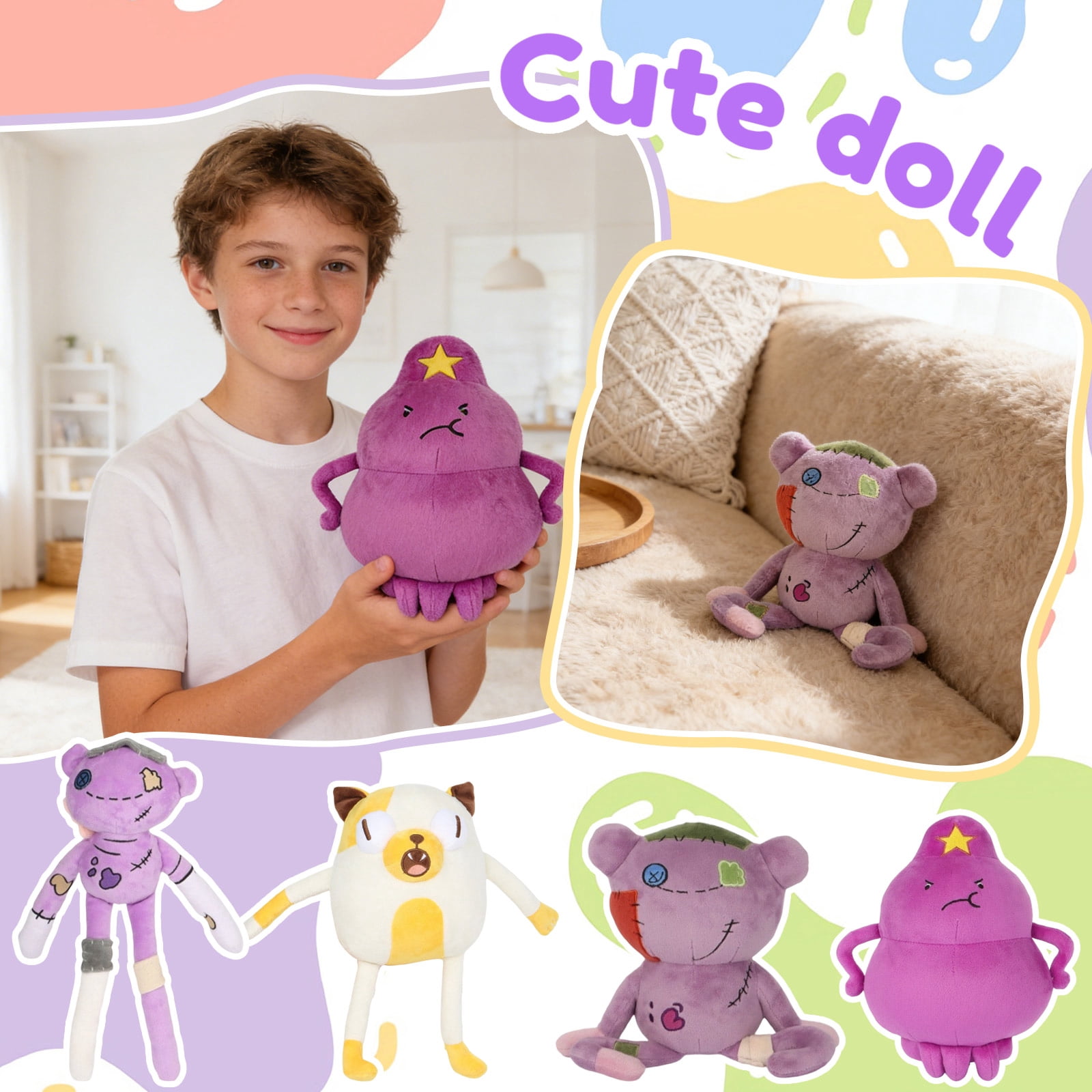 9.84 In Ad ven ture Time Plush Toys, Cartoon Character Stuffed Animal ...