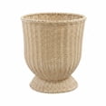 Woven Urn Planter, 9.84" Khaki Faux Rattan Pedestal Planter Collection ...